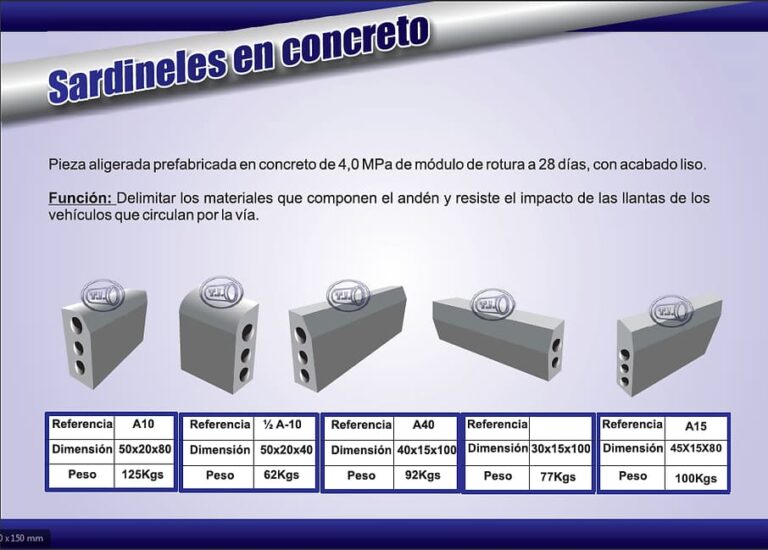 Sardineles en concreto